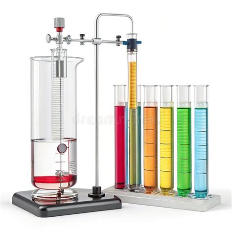 Chromatography Setup With Different Colors Separating Stock