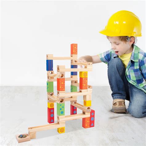 53x Geometric Shape Stack Block Fine Motor Skills Vicedeal