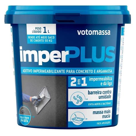 Aditivo Impermeabilizante Para Concreto E Argamassa Imperplus 1 Litro