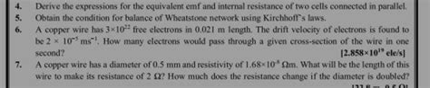 4 Derive The Expressions For The Equivalent Emf And Internal Resistance