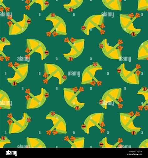 Tree Frog Pattern Seamless Tropical Amphibian Vector Background Stock Vector Image Art Alamy