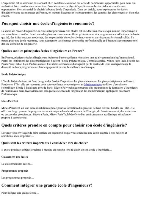 PPT Faire carrière en ingénierie les écoles à ne pas manquer PowerPoint Presentation ID