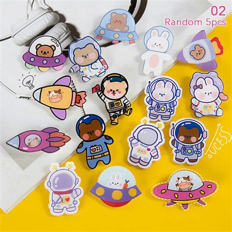 5pcs Kawaii Japanese Style Acrylic Brooch Student Brooch Uni Lapel