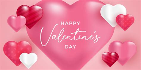 발렌타인 데이 벡터 배경 일러스트 템플릿 현실적인 하트 벡터와 발렌타인 데이 배경 해피 발렌타인 데이 벡터 판매 배너 전단지 초대 포스터 배경 디자인 2월에 대한 스톡 벡터