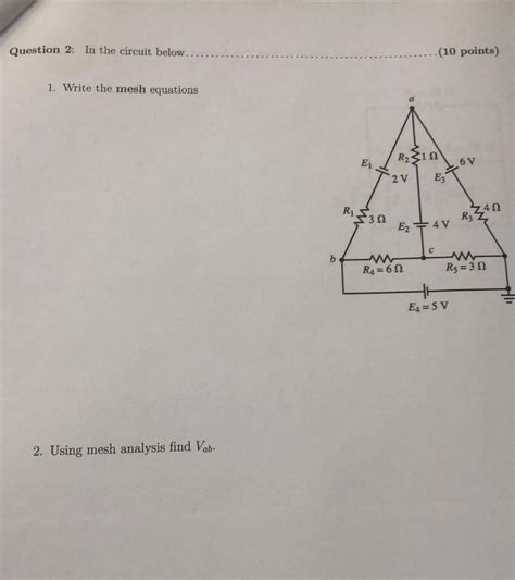solved 1 write the mesh equations 2 using mesh analysis