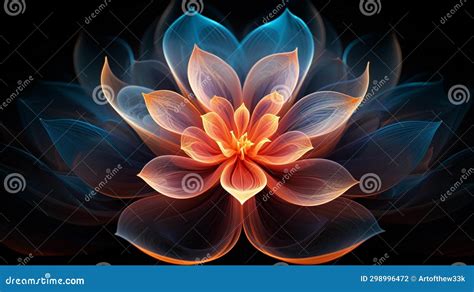 Organic Growth Vibrant Fractal Art Pattern In Symmetrical Detail Stock Illustration