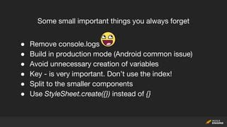 React Native Performance Optimization PPTX Web Development Internet