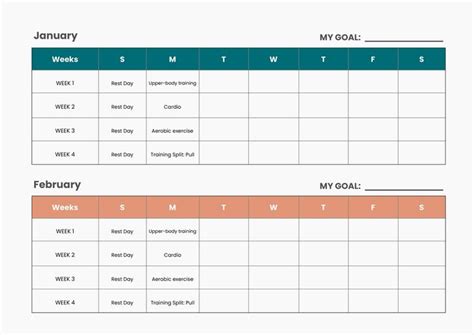 Daily Exercise And Habit Tracker Color Chart In Illustrator Pdf Download