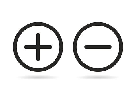 Plus Und Minus Symbolen Einfacher Add Zeichen Vektor Oder Plus Und