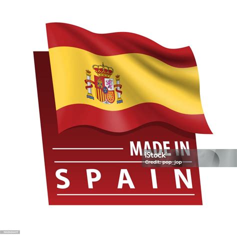 스페인에서 만든 벡터 그림입니다 스페인의 국기와 흰색 뒷면에 분리된 텍스트 3차원 형태에 대한 스톡 벡터 아트 및 기타 이미지 3차원 형태 국가 관광명소 국기