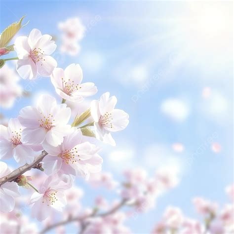 하늘과 햇빛 배경으로 벚꽃 벚꽃 하늘 태양 배경 일러스트 및 사진 무료 다운로드 Pngtree