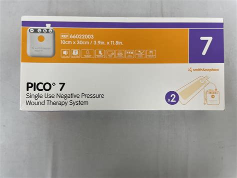 New Smith And Nephew 66022003 Pico 7 Npwt System W Two Dressings 10cm X 30cm Disposables