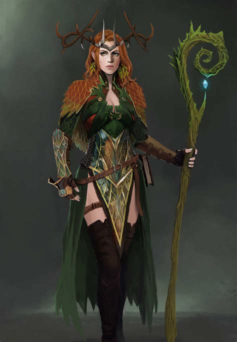 Female Druid Costume Druid Costume Dnd Elf Druid Dnd Character Art