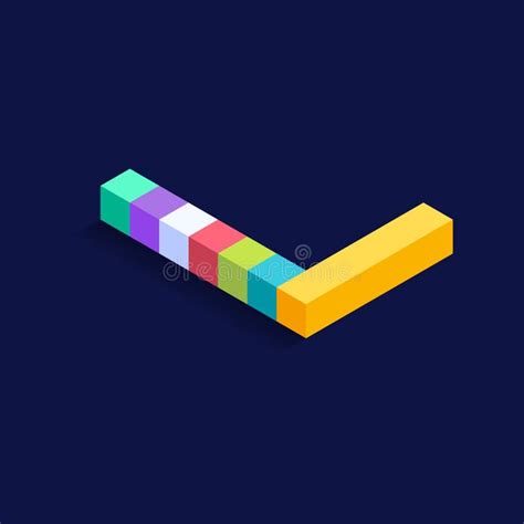 Letter L Isometric Colorful Cubes 3d Design Three Dimensional Letter
