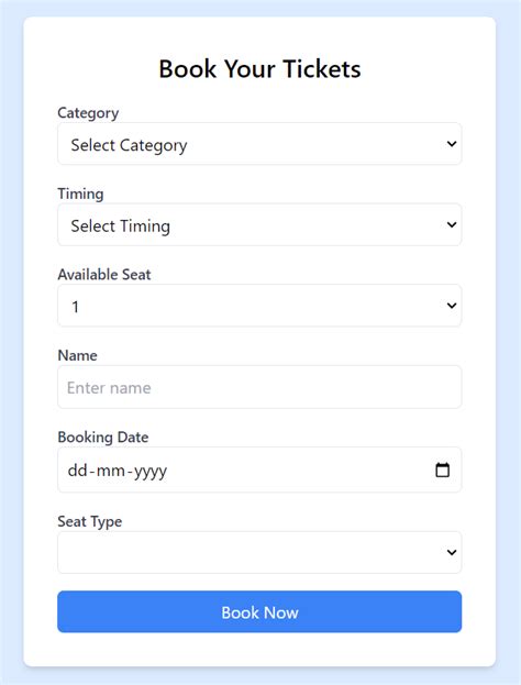 Build A Ticket Booking Application In JavaScript And Tailwind GeeksforGeeks