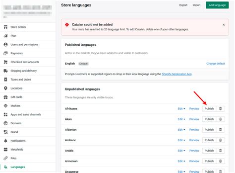 how to enable multiple languages on your shopify store after migration