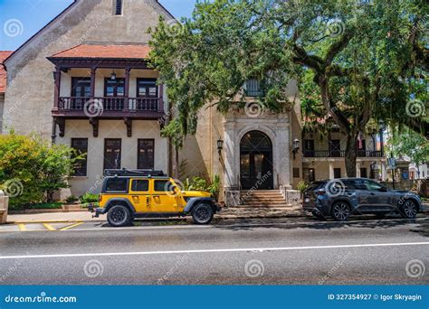 Ancient Buildings With Spanish Architecture On The Streets Of Historic