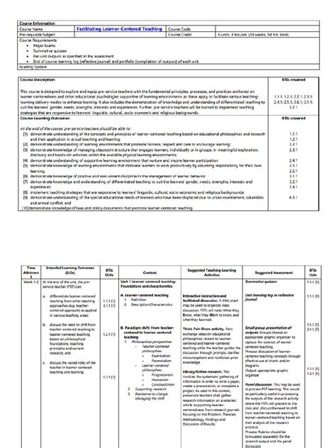 Facilitating Learner Centered Teaching Pdf