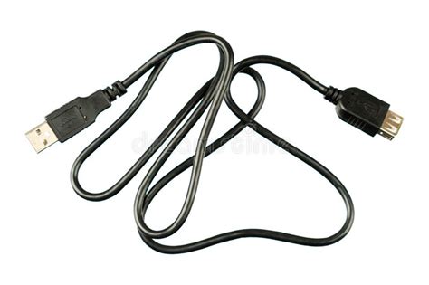 Usb Extension Cord Black Isolated On White Background Stock Image Image Of Internet Computer