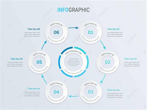 Vector Infographic Timeline Template Rounded Workflow Layout With 6 Steps In Blue Design Vector