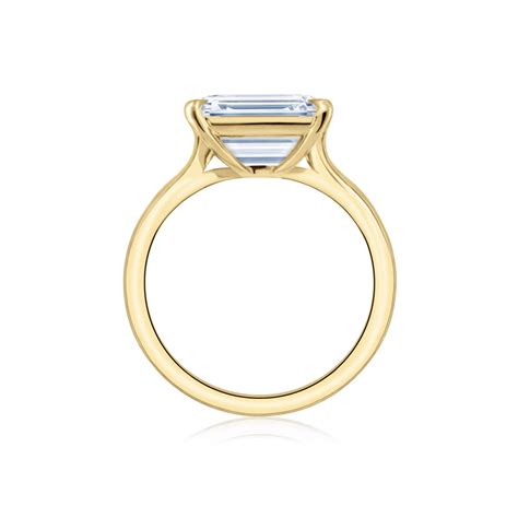 Emerald Cut Diamond Engagement Ring In A Four Prong Setting In 18k