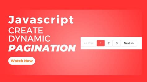 How To Create A Dynamic Pagination Using Javascript In Hindi Youtube