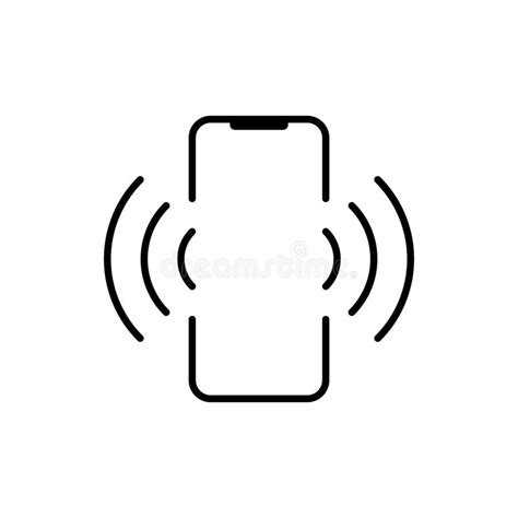 Vibrating Smartphone Icon Phone Connection Sign Stock Vector