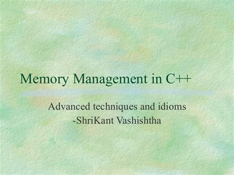memory management in c