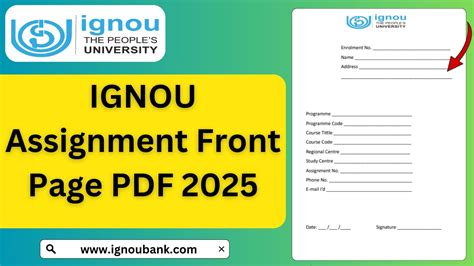 Ignou Assignment Front Page 2025 Download Format And Guidelines
