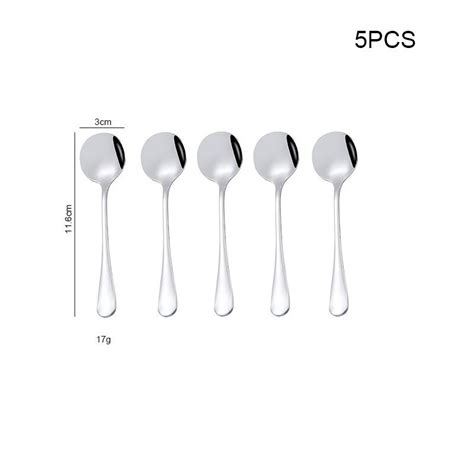 5pcs Set Stainless Steel Spoons Coffee Dessert Din Vicedeal