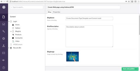 Create Web Page In Umbraco