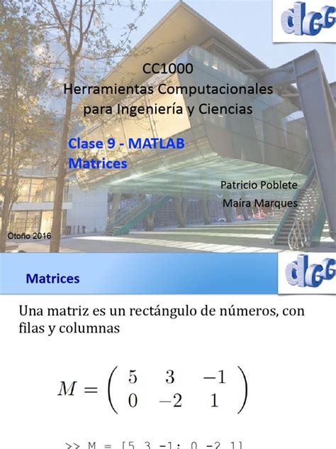 clase 8 matlab matrices pdf matriz matemáticas ecuaciones