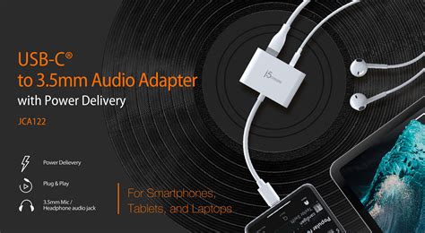 J5 Create USB C To 3 5mm Audio Adapter With Power Delivery White JCA122 Harvey Norman Malaysia