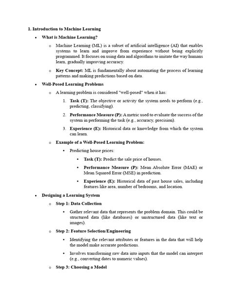 Ml Unit 1 Pdf Machine Learning Statistical Classification