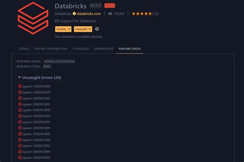 [bug] unable to configure extension configure databricks has no