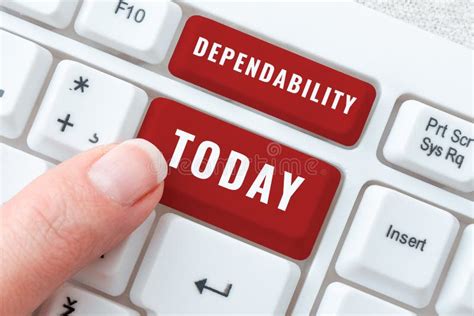 Text Sign Showing Dependability Word For Capable Of Being Trusted Or