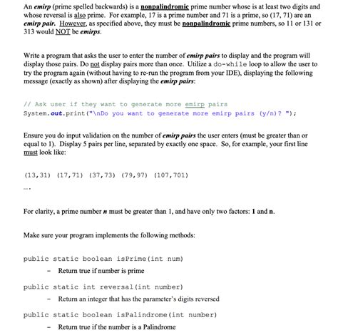 Solved In Java An Emirp Prime Spelled Backwards Is A