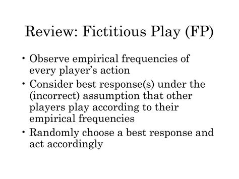 ppt joint strategy fictitious play powerpoint presentation free