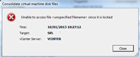 Hostile Coding VSphere Unable To Access File Since It Is Locked