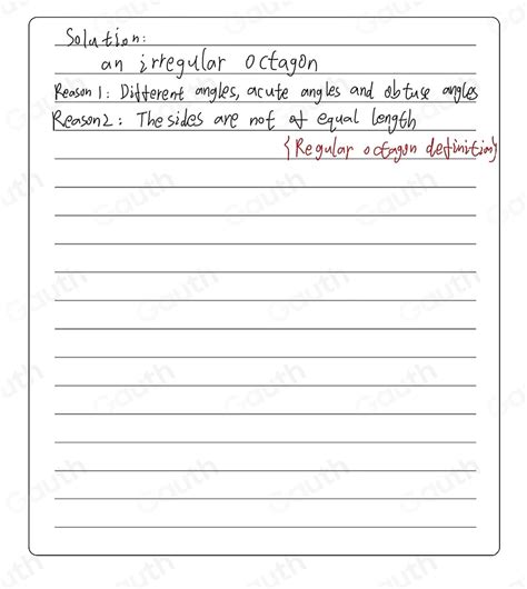 Solved Look At This Octagon Is It A Regular Or An Irregular Octagon Give Two Reasons For Your