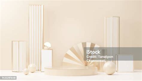 3d 렌더링 추상 디스플레이 연단 플랫폼 제품 프리젠 테이션 및 광고 깨끗한 디자인으로 최소한의 장면 배경 모의를위한 빈 받침대 화장품을위한 파스텔 색상의 빈 무대 0명에