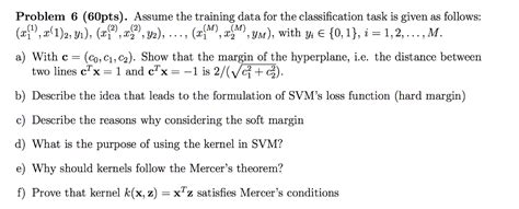 Solved Problem 6 60pts Assume The Training Data For The