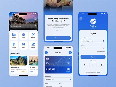 Travel App Ui Ux Design By Figma Tourist App Ui Design Behance