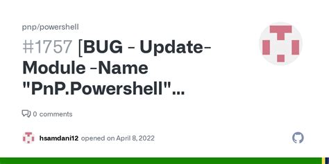 [bug update module name pnp powershell returning an error pnp