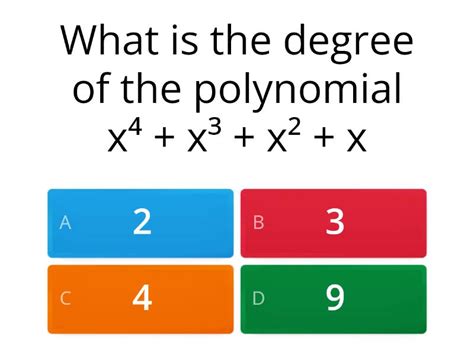 Classify Polynomials Quiz Classify Polynomials Quiz