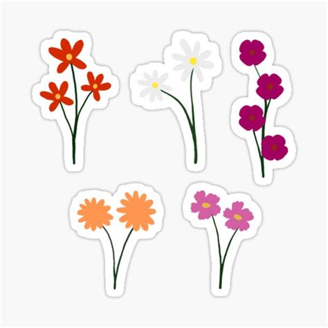 Subtle Lesbian Flag Flowers Sticker By Lindsay Loves Redbubble