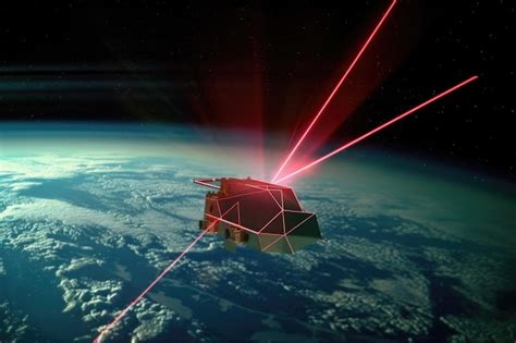 Premium Ai Image Laser Communication System On A Satellite Created