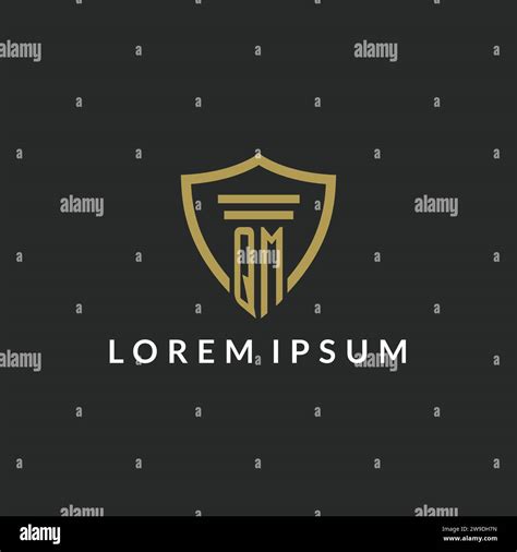 QM Initial Monogram Logo With Pillar And Shield Style Design Ideas Stock Vector Image Art Alamy