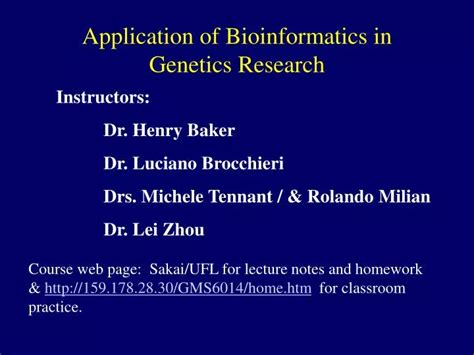 Ppt Application Of Bioinformatics In Genetics Research Powerpoint