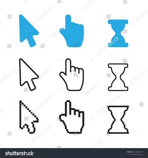 Arrow Web Cursors Arrow Cursor Pixel Stock Illustration 1256284477